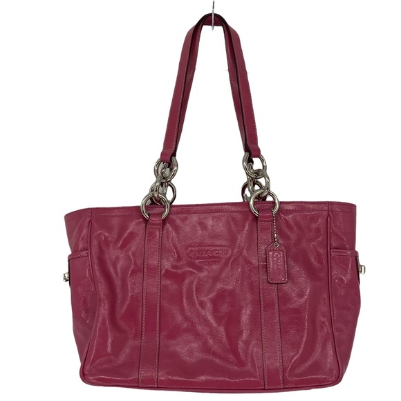 Coach | Bags | Coach Patent Leather Hot Pink Chain Strap Hobo Bag Purse ...